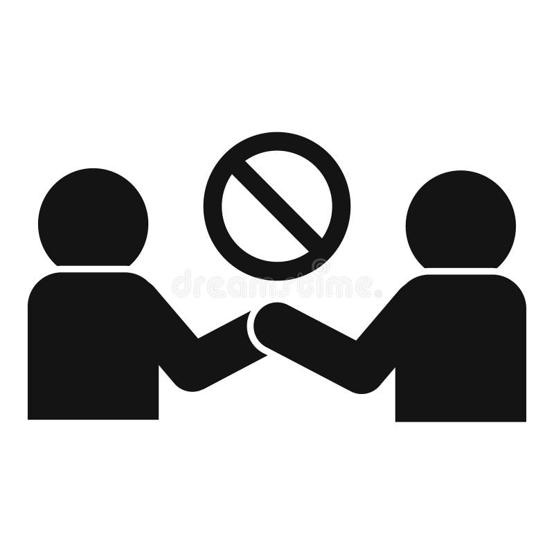 Do Not Touch Person Icon Simple Vector. Tactile Care Precaution Stock ...
