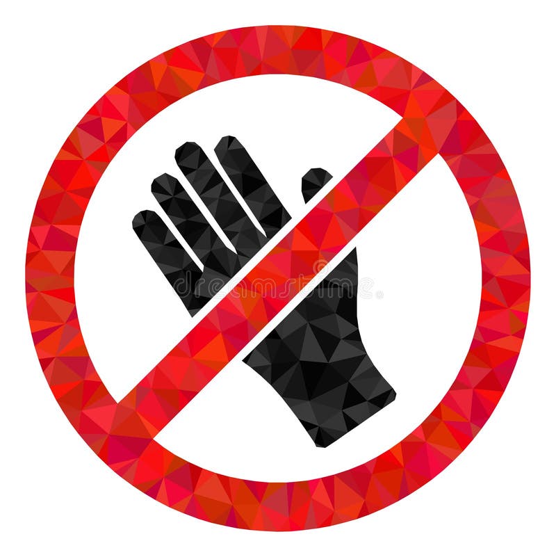 Do Not Touch Triangle Filled Icon Stock Vector - Illustration of palm ...