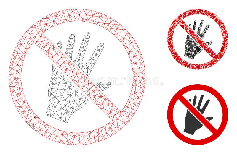 Do Not Touch Vector Mesh Network Model and Triangle Mosaic Icon Stock ...