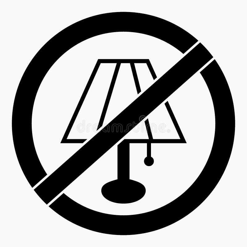 Do not turn on the lamp stock vector. Illustration of icon - 263260507