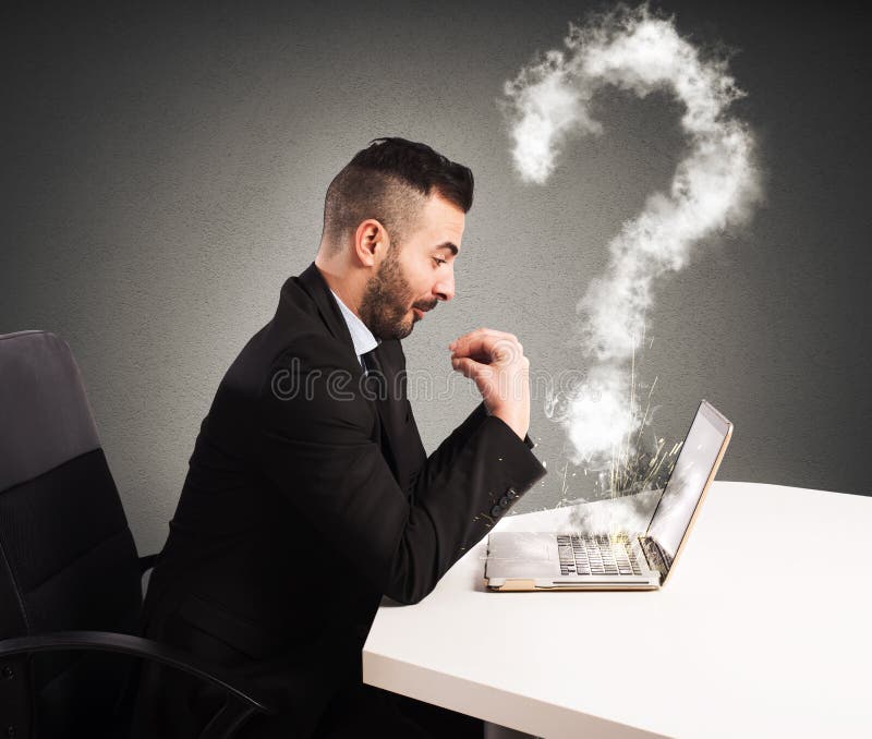 Do Not Understand the Computer Failure Stock Photo - Image of burn ...