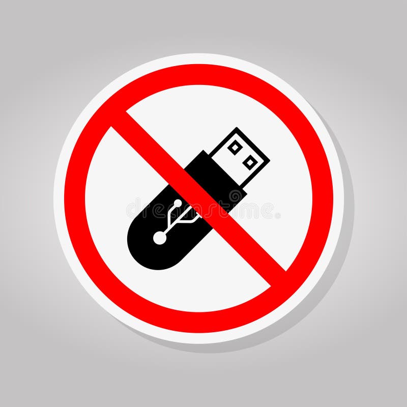 Do Not Use Flash Drive Symbol Sign Isolate on White Background,Vector ...
