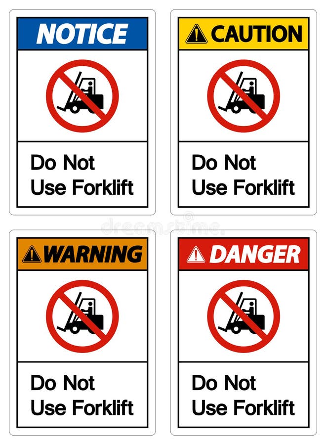 Do Not Use Forklift Sign on White Background Stock Vector ...