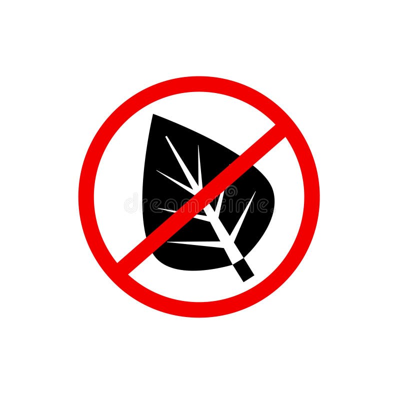 Do Not Use Leaf Here Vector Icon. Leaf Banned Icon Stock Illustration ...