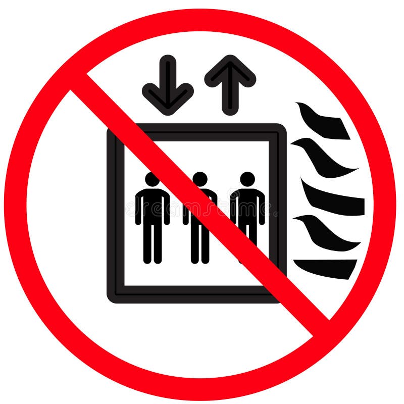 Do Not Use Lift in the Event of Fire Sign. Do Not Use Elevator Symbol ...
