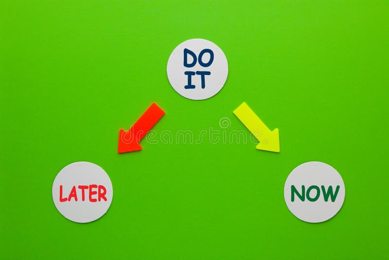 Do it Now or Later stock image. Image of delay, urgency - 218685515