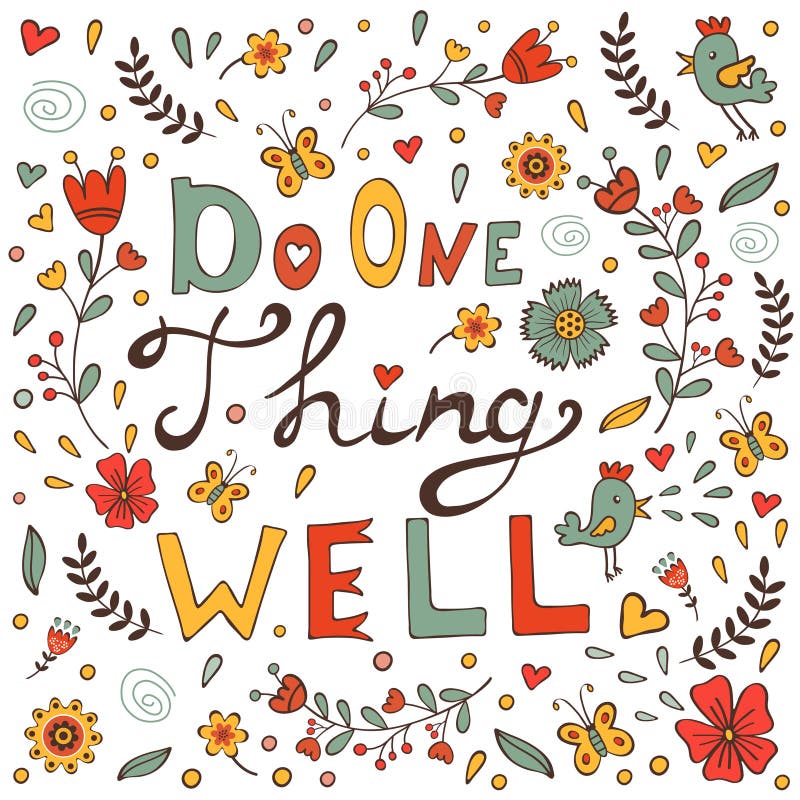 Do one thing well stock vector. Illustration of elemnts - 48036965