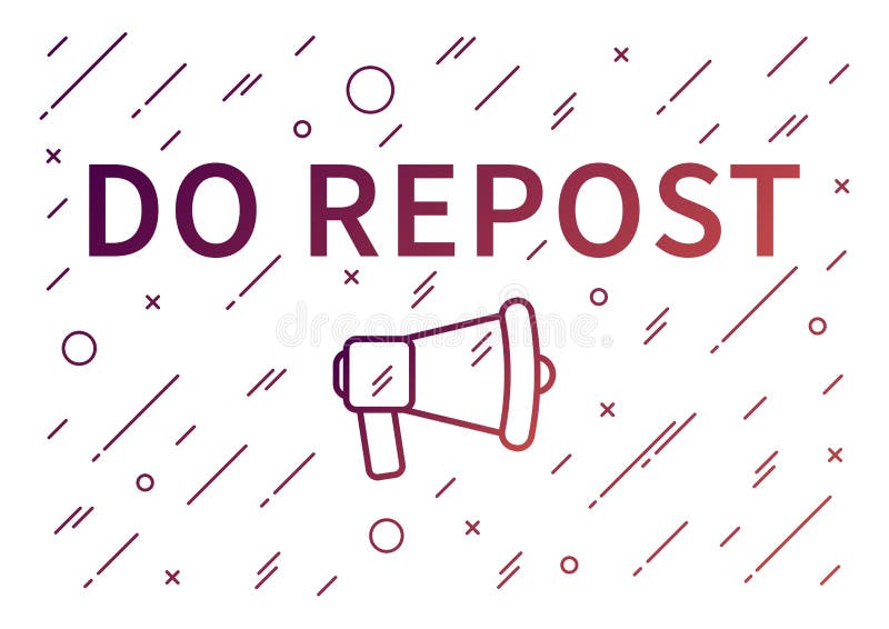 Do Repost Vector Banner with Loudspeaker and Linear Elements Stock ...