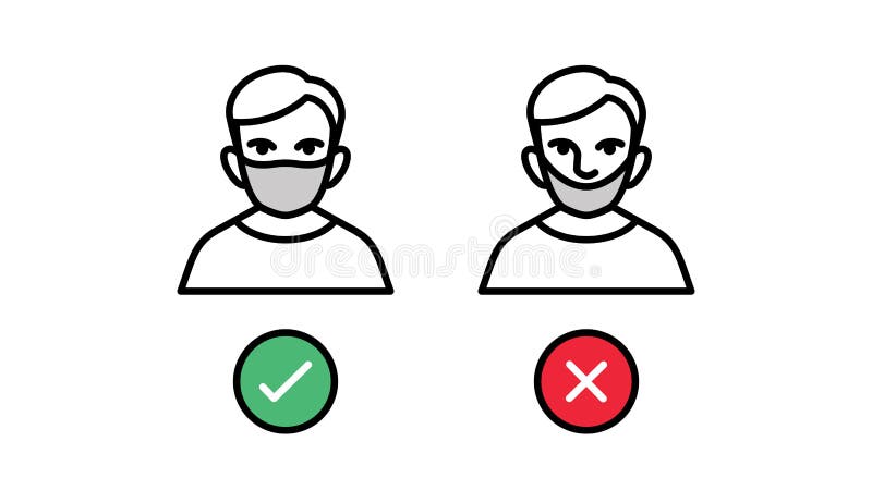 Do`s and Don`ts of Cloth Face Mask Sign Symbol Stock Vector ...