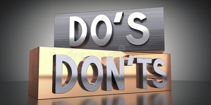 Do S, Don Ts - Words on Metal Blocks Stock Illustration - Illustration ...