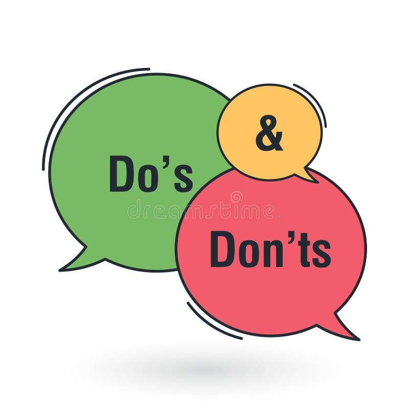 Do S And Dont S Speech Bubble Positive And Negative Symbols Dos And