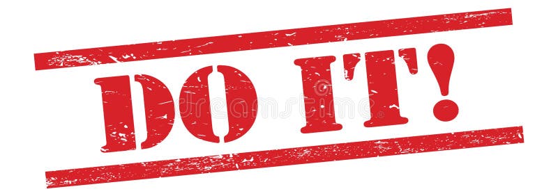 DO it! Text on Red Grungy Lines Stamp Stock Illustration - Illustration ...