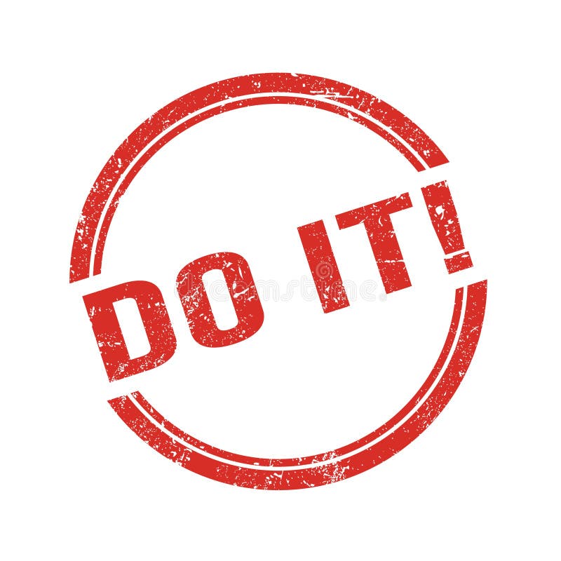 DO it! Text Written on Red Grungy Round Stamp Stock Illustration ...