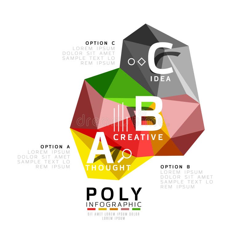Do Triângulo Molde Infographic Poli Abstrato Baixo Ilustração do Vetor ...