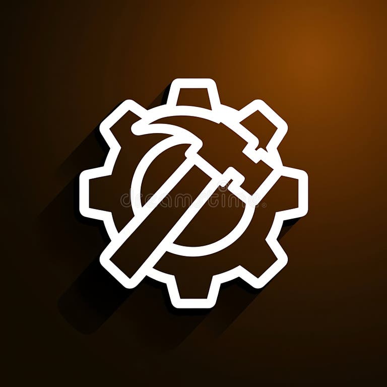Do the Work Hammer and Gear Icon Combo, Construction Theme, with Thick ...