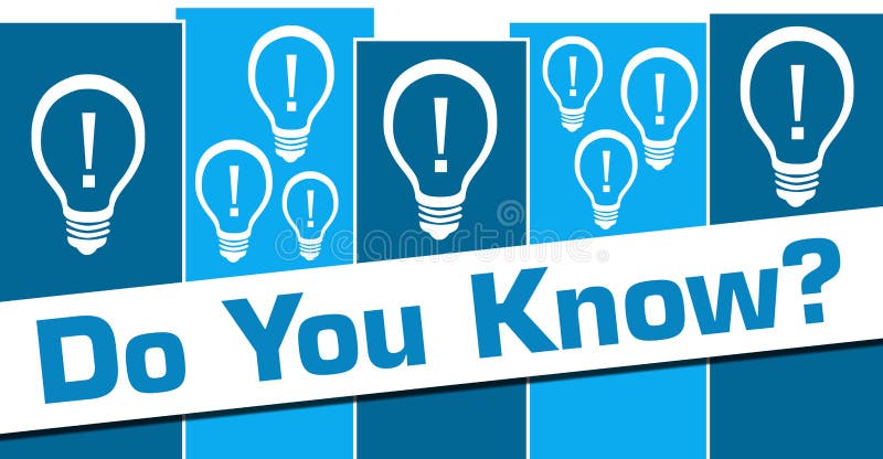 Do You Know Blue Vertical Boxes Bulbs Stock Illustration - Illustration ...
