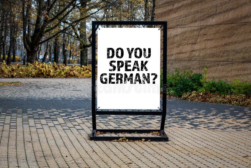 Do You Speak German. Text with a Question on a Poster Stock Image ...