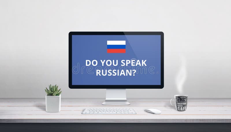 Do You Speak Russian on Computer Display Stock Photo - Image of ...