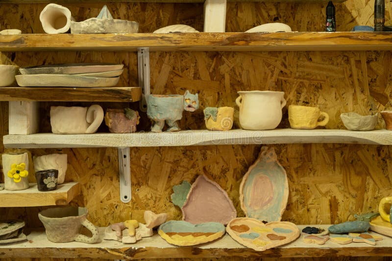 Do-it-yourself Clay Pottery, Various Unusual Shapes and Textures Stock ...