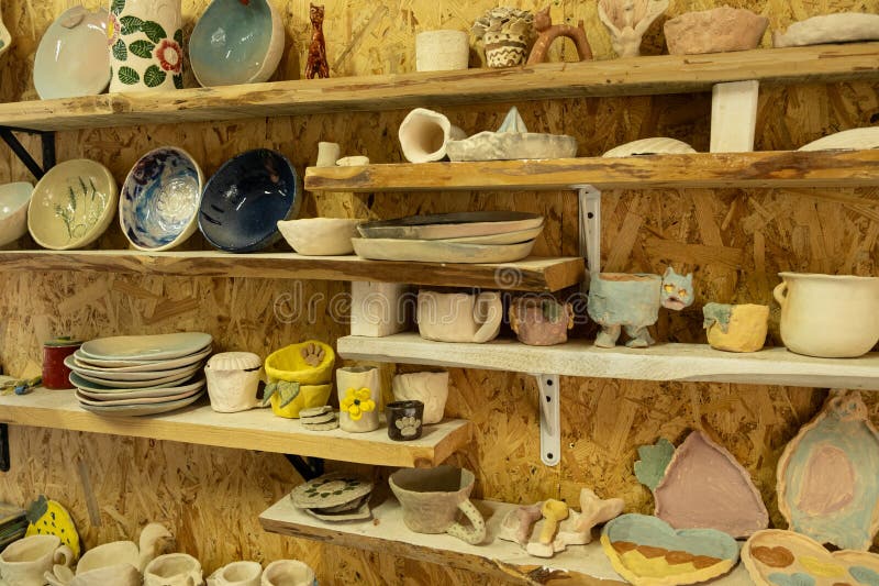 Do-it-yourself Clay Pottery, Various Unusual Shapes and Textures Stock ...