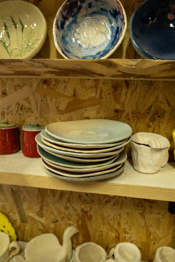 Yourself Clay Pottery Various Unusual Shapes Textures Stock Photos ...