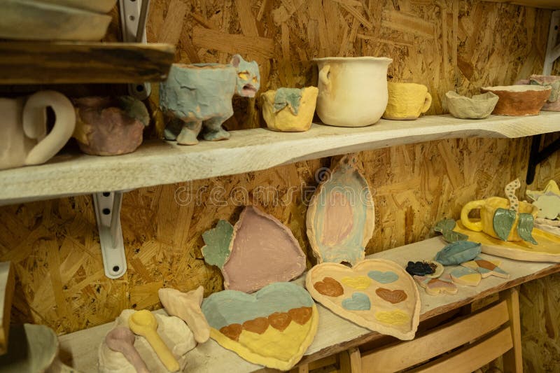 Do-it-yourself Clay Pottery, Various Unusual Shapes and Textures Stock ...