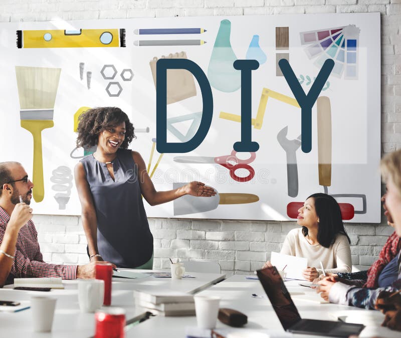 Do it Yourself Project Graphics Concept Stock Image - Image of colorful ...
