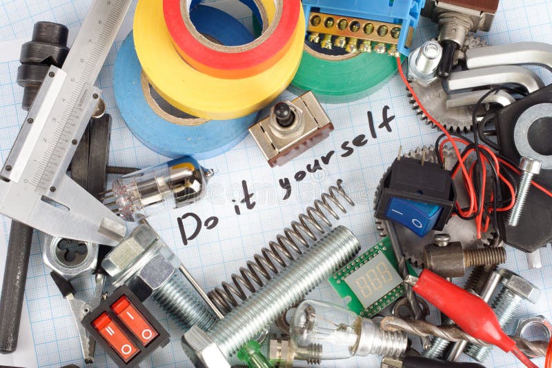 Do it Yourself - Repair Parts on Graph Paper Stock Image - Image of ...