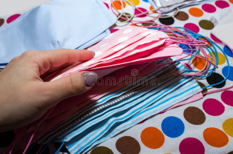 Do-it-yourself Stack of Reusable Medical Masks from Multi-colored ...