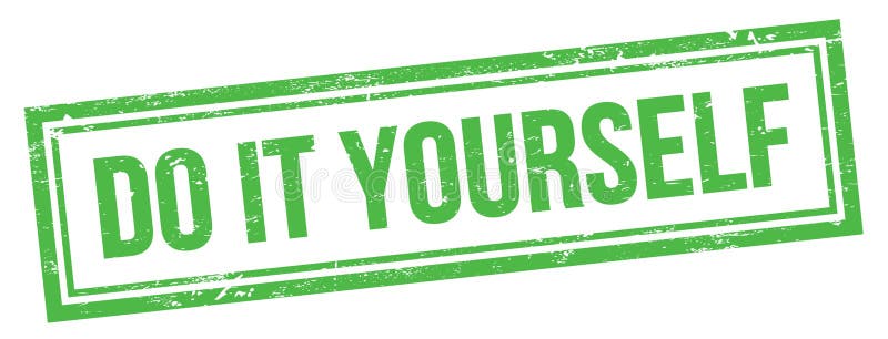 DO it YOURSELF Text on Green Grungy Vintage Stamp Stock Illustration ...