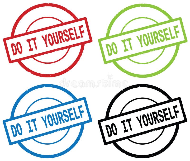 DO it YOURSELF Text, on Round Simple Stamp Sign. Stock Illustration ...