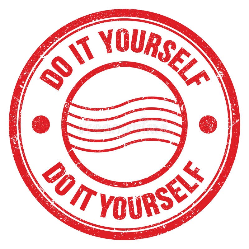 DO it YOURSELF Text Written on Red Round Postal Stamp Sign Stock ...