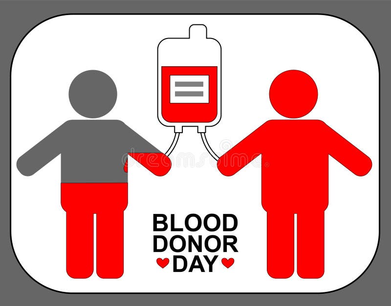 Doador E Receptor Com Recipiente Do Sangue Dia Do Doador De Sangue Do ...