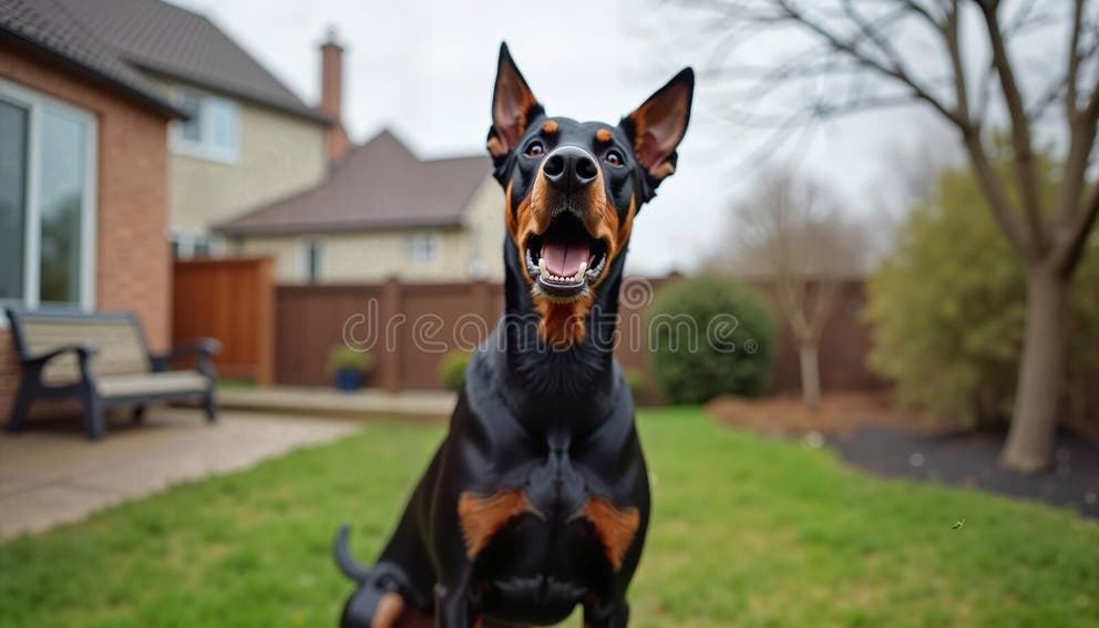 Barking Doberman Stock Illustrations – 382 Barking Doberman Stock ...