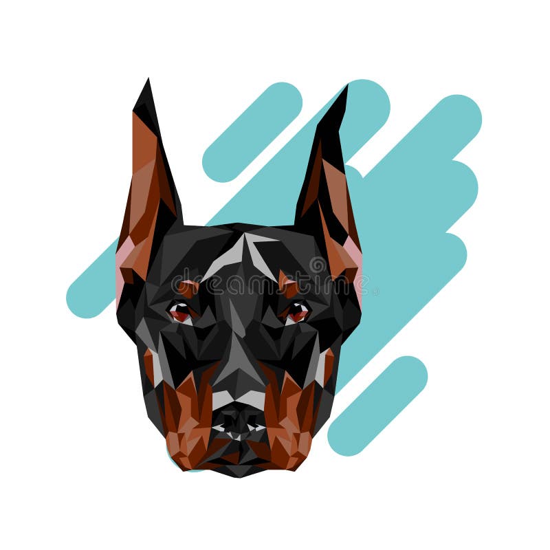 Doberman Dog. Triangle Vector Stock Vector - Illustration of graphic ...