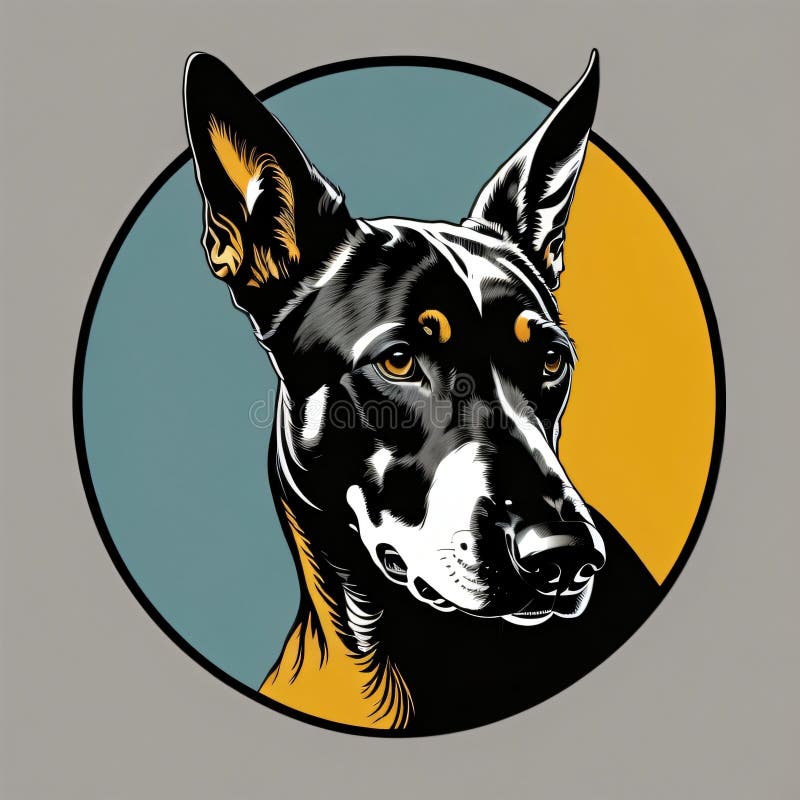 Doberman Logo. stock illustration. Illustration of sketch - 284976166