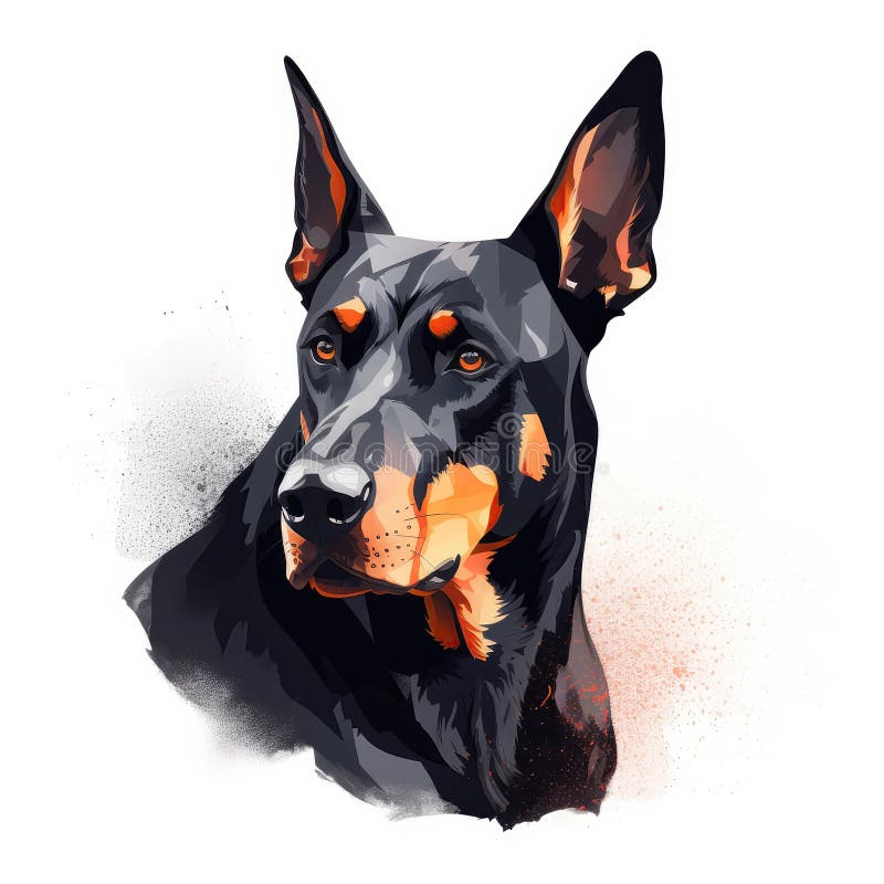 Logo Doberman Pinscher Dog on Isolated Tansparent Background, Png ...