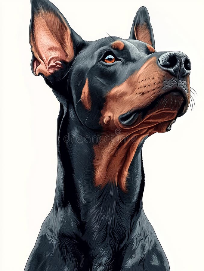A Doberman Pinscher S Portrait Highlights the Breed S Typical ...