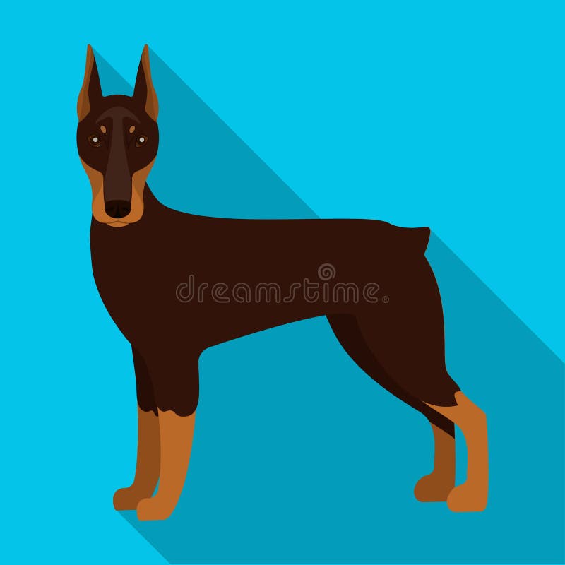 Doberman, Single Icon in Cartoon Style.Doberman, Vector Symbol Stock ...