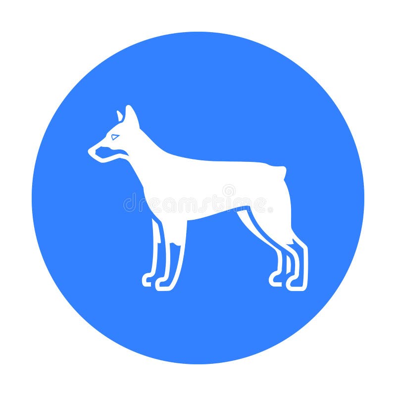 Doberman Vector Icon in Black Style for Web Stock Vector - Illustration ...