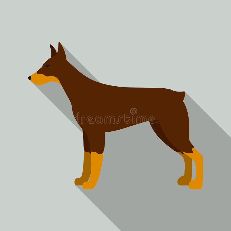 Doberman Vector Icon in Flat Style for Web Stock Vector - Illustration ...