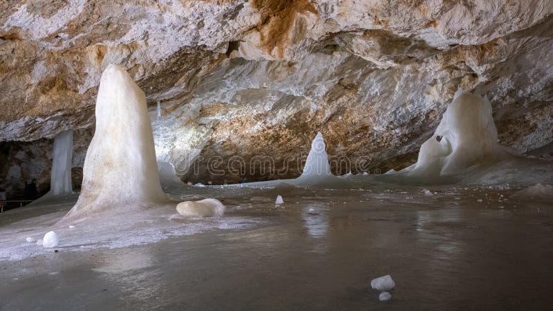 Dobsinska Ice Cave in Slovakia, Slovak Paradise Stock Photo - Image of ...