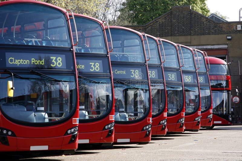 Dobule Decker Buses Line Up Stock Photo - Image of urban, iconic: 24892016