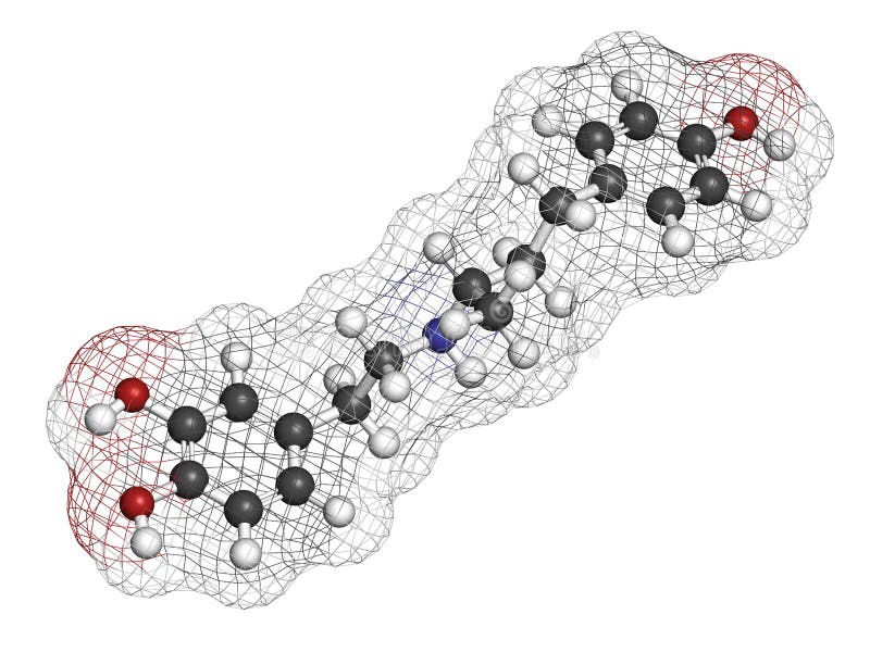 Dobutamine Sympathomimetic Drug Molecule. Skeletal Formula. Stock ...