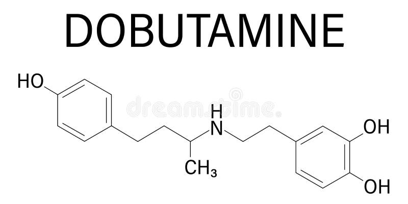 Dobutamine Molecule. Skeletal Formula. Stock Vector - Illustration of ...