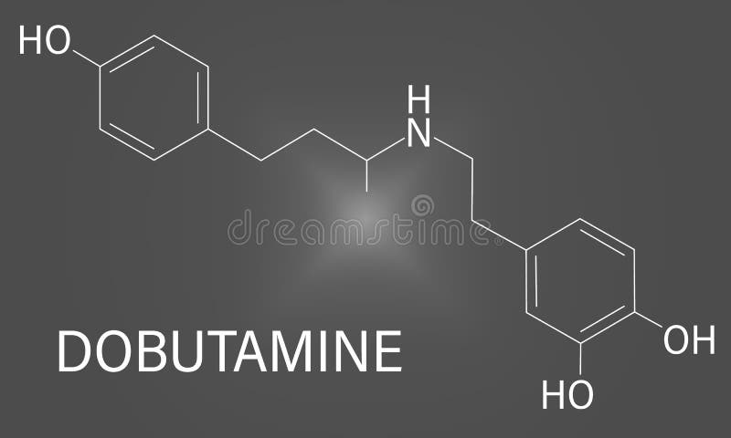 Dobutamine Molecule. Skeletal Formula. Stock Vector - Illustration of ...