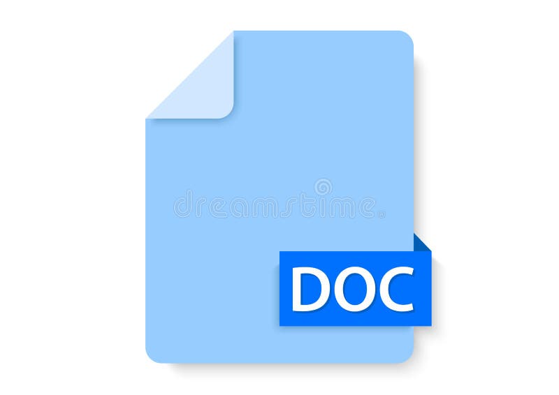 Doc document icon file stock vector. Illustration of word - 113630308