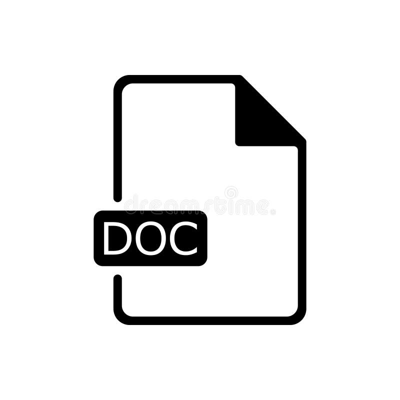 Doc Document Outline Icon. Symbol, Logo Illustration for Mobile Concept ...