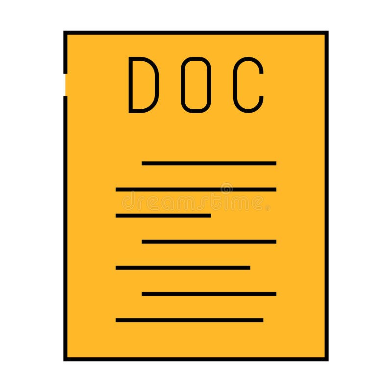 Doc File Format Document Icon Color Illustration Stock Vector ...
