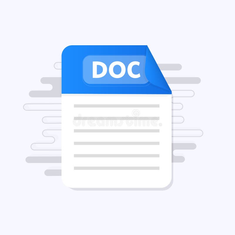 DOC File Icon. Flat Design Graphic Illustration Stock Vector ...